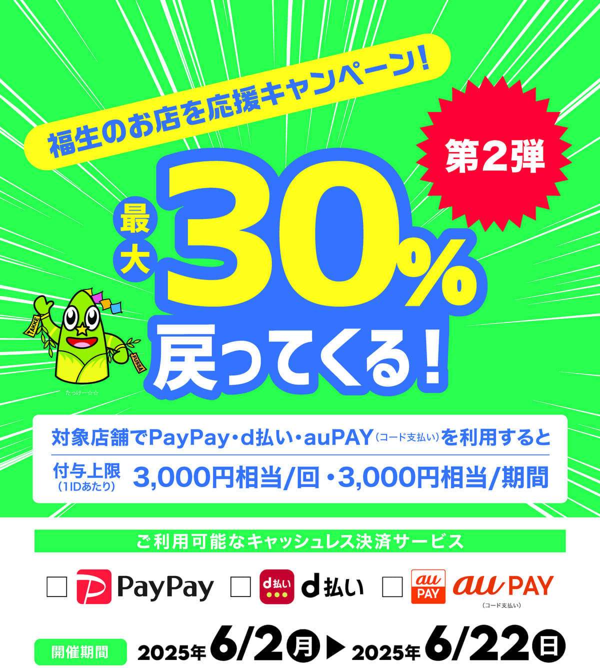 福生市の対象店舗にて、PayPay・auPAY・d払いで最大30％分のポイントが還元されるキャンペーンを6月2日～22日に実施！｜ニューズウィーク日本版 オフィシャルサイト