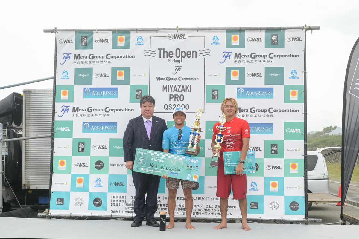 宮崎県で行われたWSL公認大会「The Open Surfing Miyazaki Series」 QS2000宮崎プロは小林桂と川瀬心那が ...